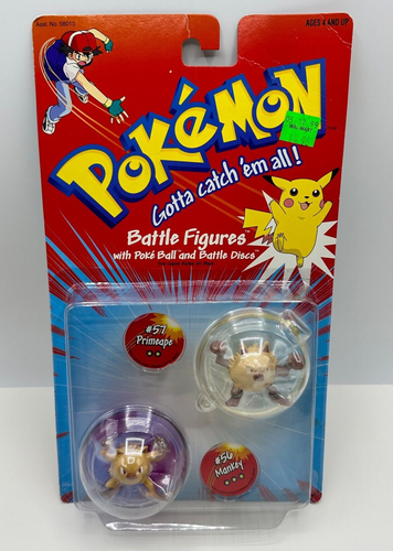 Pokemon Battle Figures #57 Primeape And #56 Mankey Vintage Hasbro 1999 ...