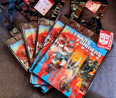 5 New Transformers Prime Hasbro Reusable Eco Lunch Tote Bag, 8” × 10” × ...
