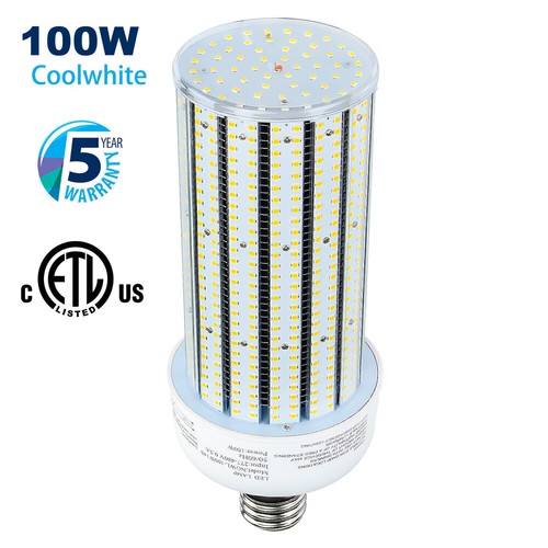 100W LED Corn Light 6000K Cool White Warehouse Garage Street Lamp Bulb ...