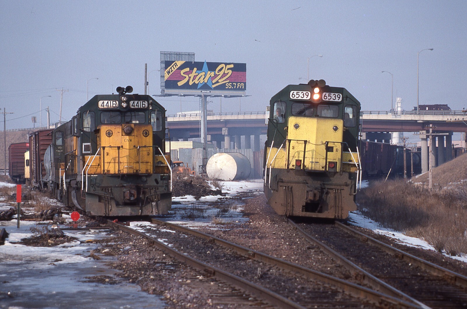 SF Orig Slide CNW North Western SD45 #6539+1 w/Train - Granville WI ...