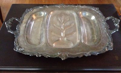 SILVERPLATE VINTAGE EXTRA LARGE HEAVY SILVER PLATE MEAT PLATTER | eBay