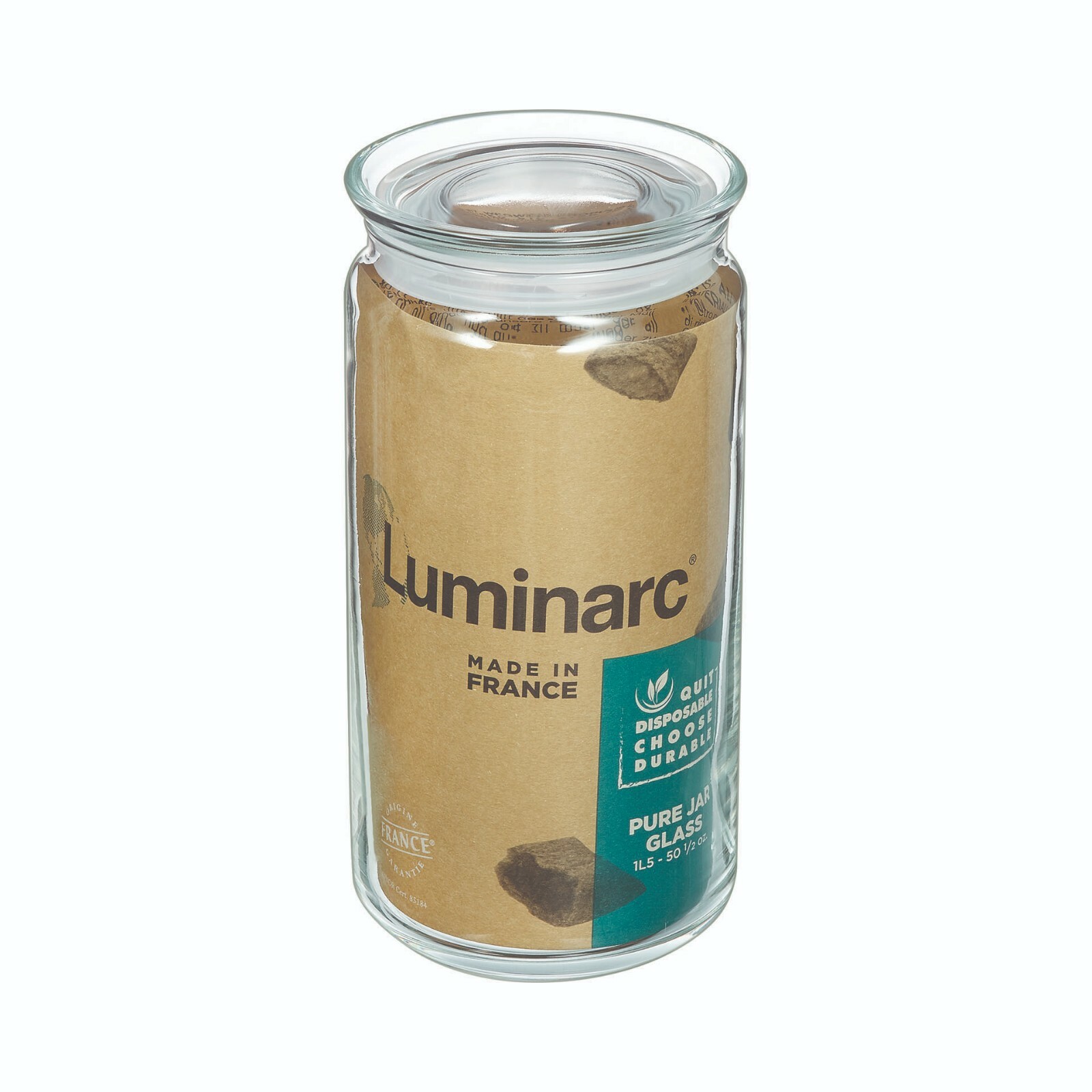 Luminarc PURE Clear Glass Storage Jar Airtight 3 Sizes Food Liquid ...