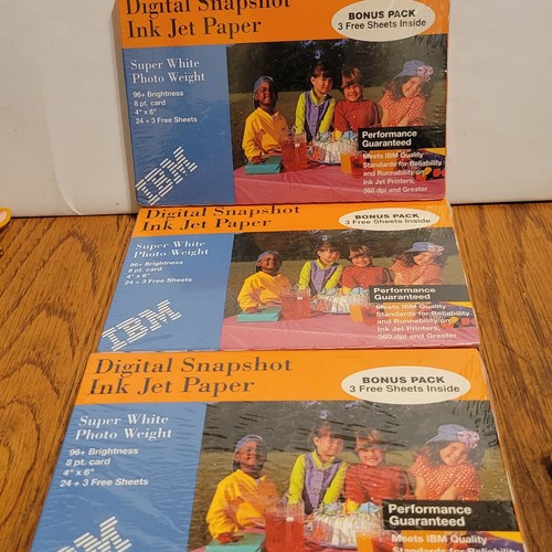 3 Packs of 27 IBM digital snapshot ink jet paper 4x6 | eBay