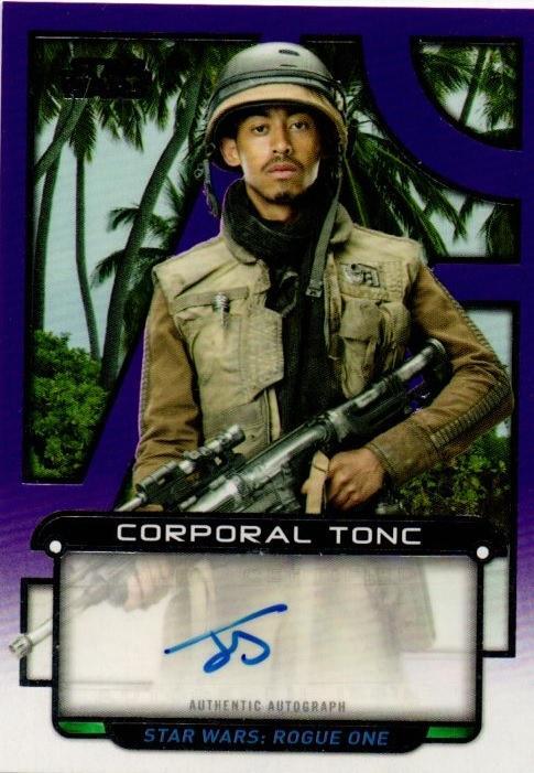 2018 Topps Star Wars Galactic Files Purple Parallel Autograph Jordan ...