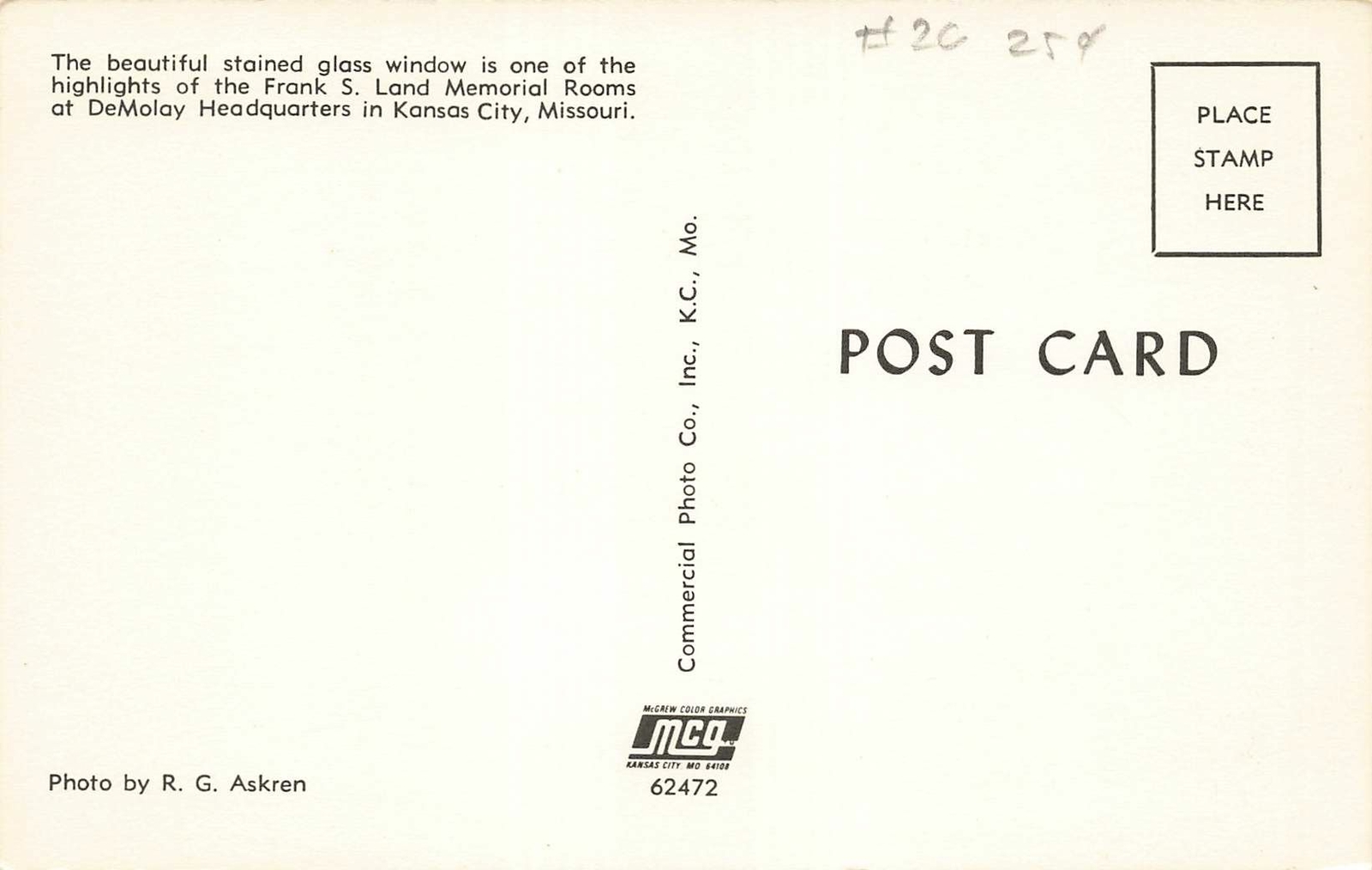 Postcard "I Do So Promise and Vow", Frank S. Land Memorial Rooms ...