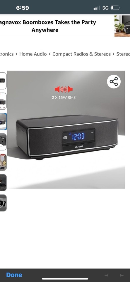 Exos Home Speaker, Premium 30W RMS Sound System with CD Player ...