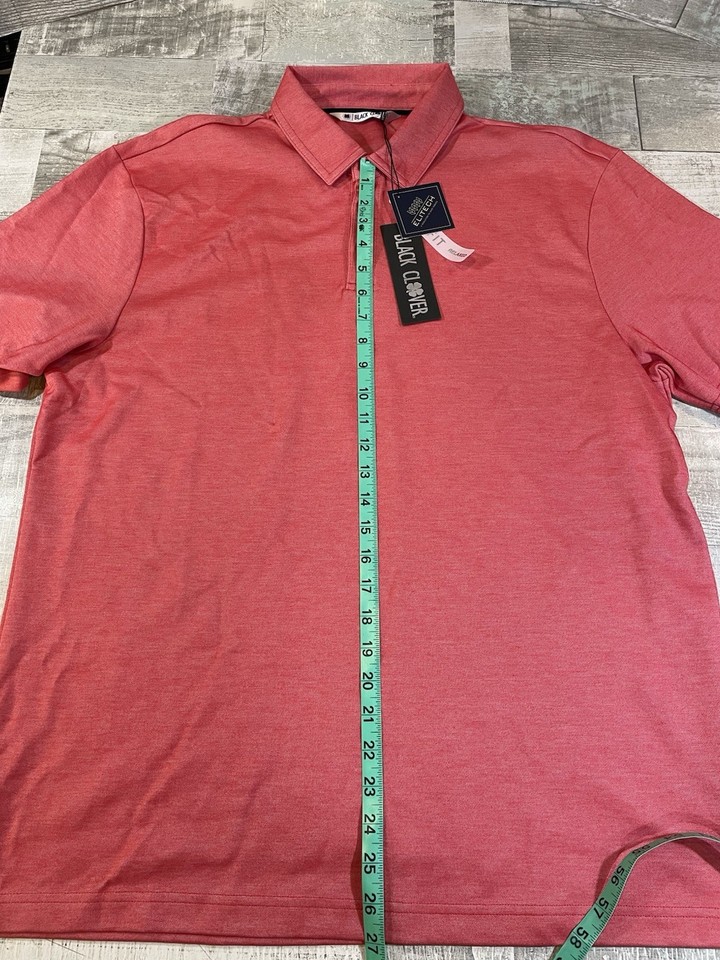 Black Clover Polo Shirt Mens L Cranberry Red Golf Performance Relaxed ...