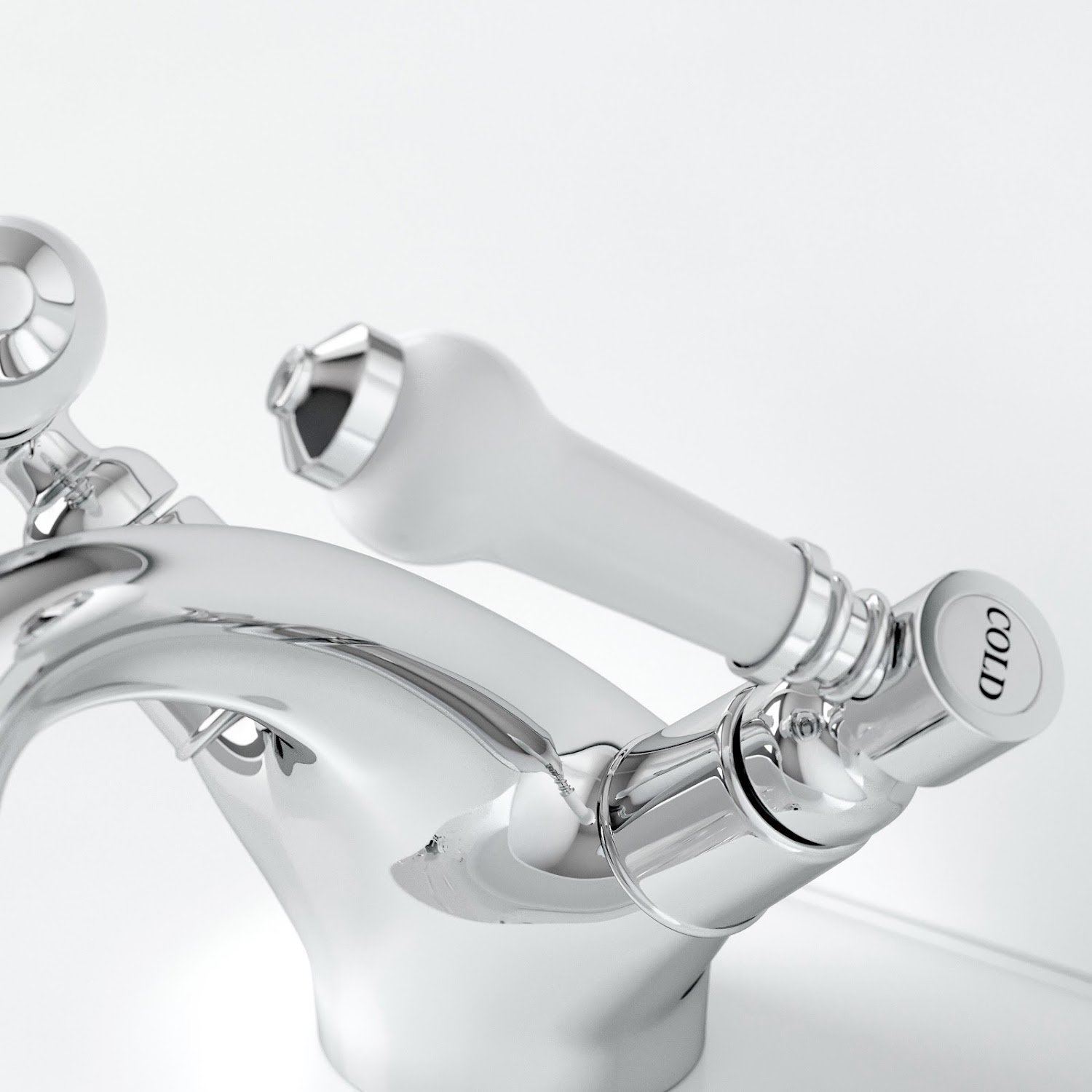 Traditional Basin Mixer Tap Sink Bathroom Monobloc Chrome Ceramic Lever ...