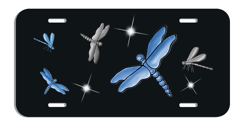 Dragonfly Dragonflies Auto License Plate Gifts Ladies Girls Blues ...