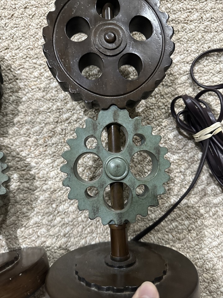 Industrial Large Table Lamps Rustic Gear Mechanical Spare Parts Set | eBay