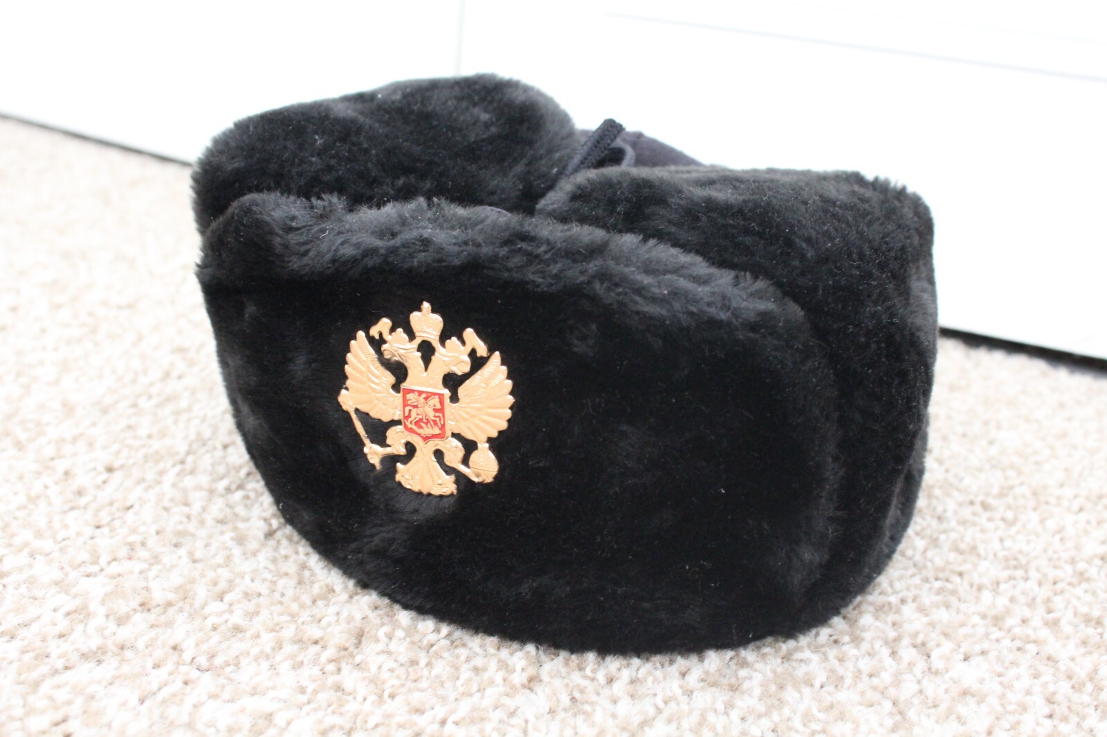 Soviet Russian Navy Uniform Black Ushanka Faux Fur Wi… - Gem