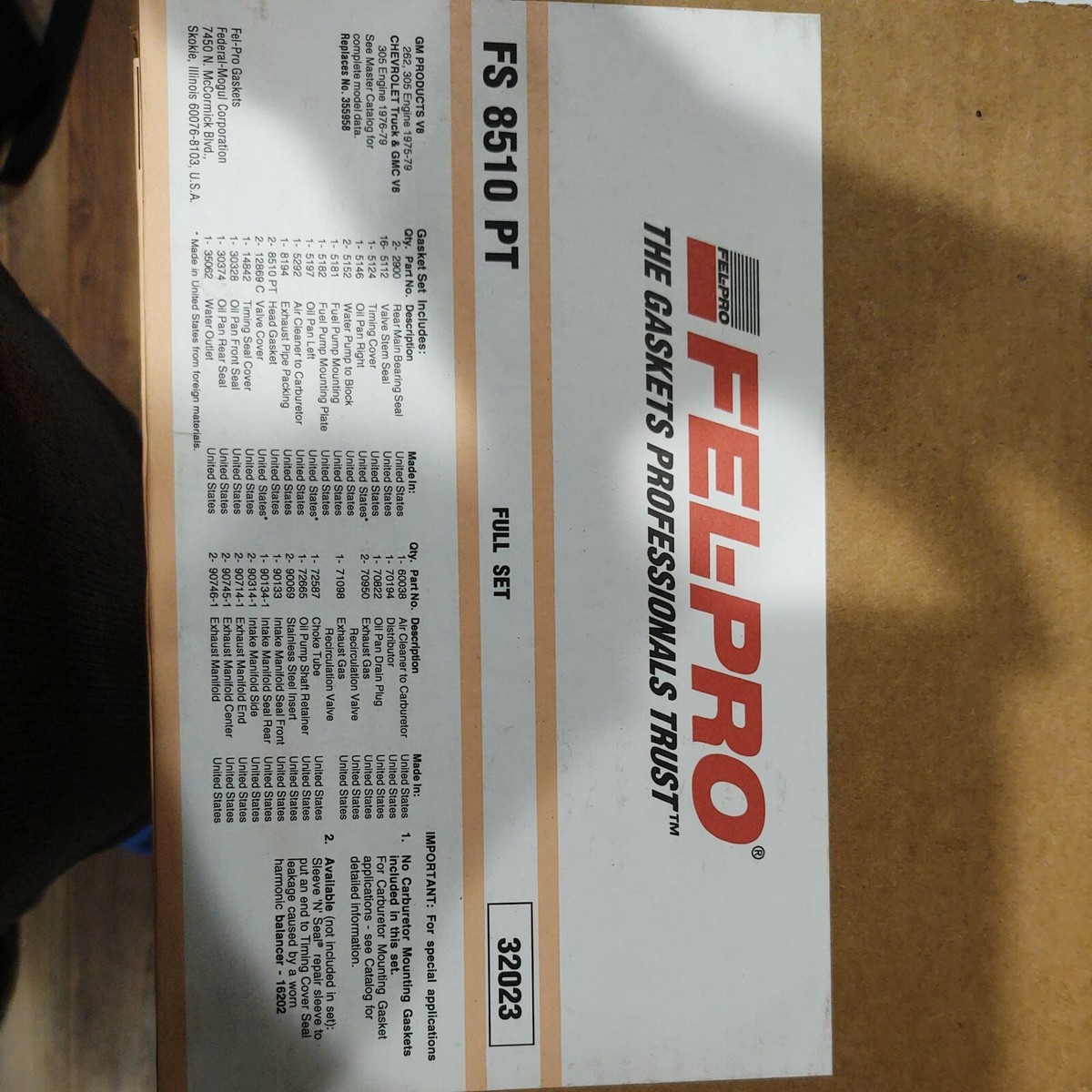 Felpro Logo HS 26337 PT Felpro Set Head Gasket Sets New For Honda
