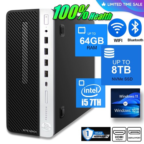 HP Desktop Computer PC i5 up to 64GB RAM 8TB NVMe m.2 SSD, Windows10 or ...
