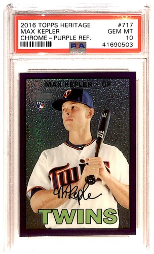 2016 Topps Heritage Purple Refractor Max Kepler Rookie #717 PSA 10 ES6 ...