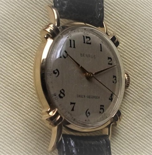 Benrus Analog Manual Men Beautiful 14Gold Solid 17 Jewels Hand-Wound ...