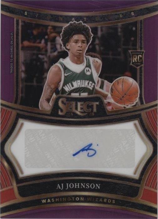 2024-25 Panini Select - Rookie Signatures AJ Johnson #RS-AJJ Purple ...