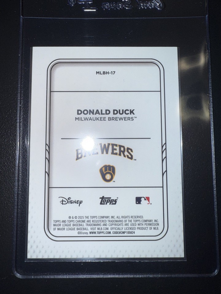 2025 Topps Chrome Disney - Donald Duck MLB Refractor Milwaukee Brewers ...