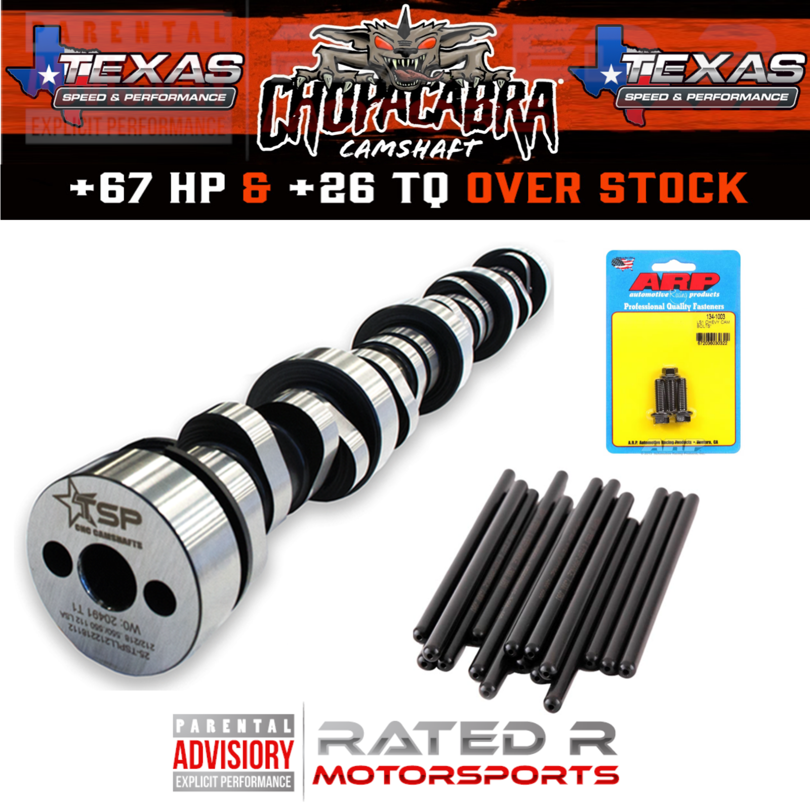 Texas Speed LS Truck Chopacabra Cam Kit TSP Cam Pushrods ARP LS Cam ...