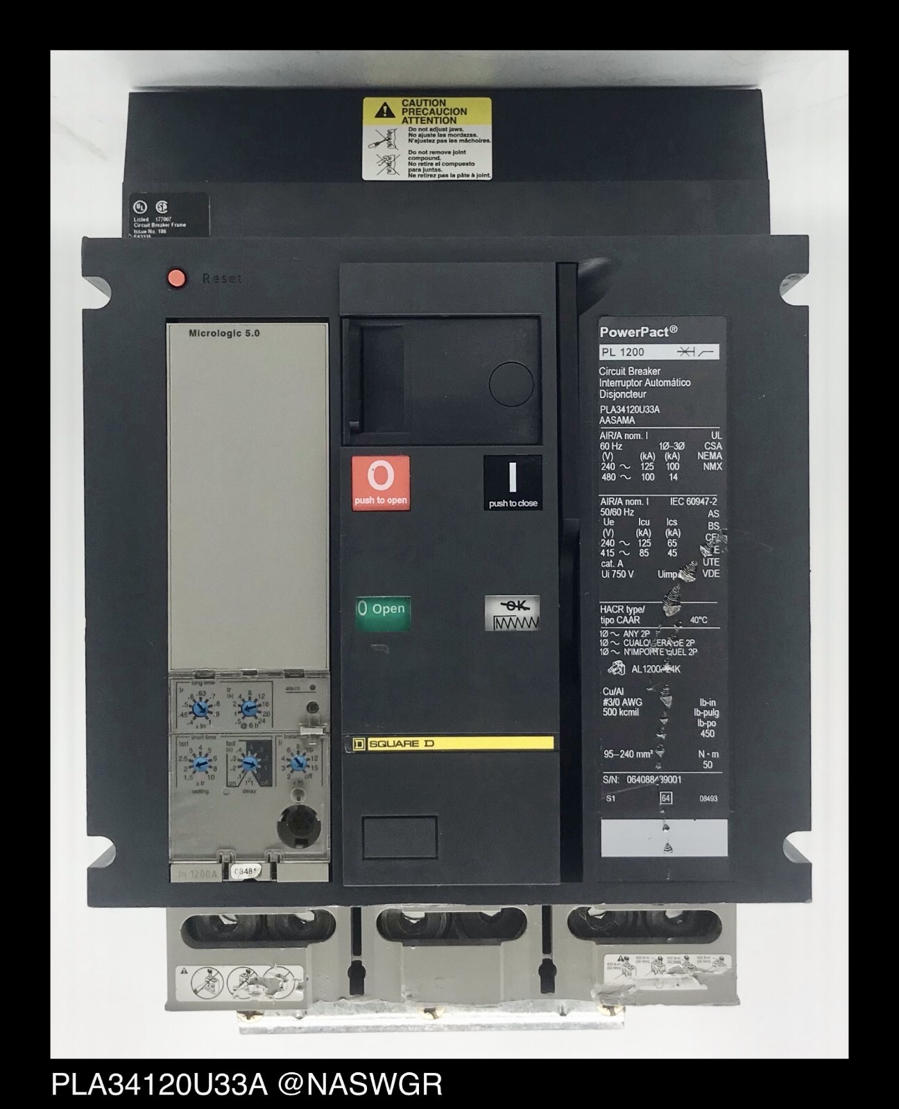 Square D PowerPact PL1200 Breaker ~ 1200 Amp - Tested/1yr Warranty | eBay