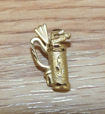 Genuine Ma 14K Yellow Gold Small Gold Bag & Clubs Ladies Collectible ...