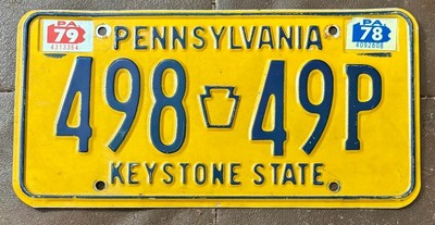 Pennsylvania 1979 KEYSTONE STATE License Plate # 498-49P | eBay