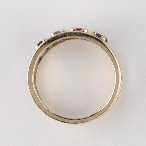 14k Yellow Gold Multicolor gemstone ring size 7.5 Gleamlight | eBay