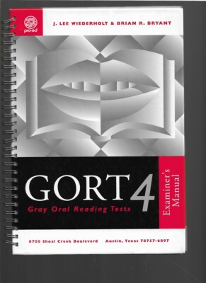 GORT 4: Gray Oral Reading Test Examiner's Manual | eBay