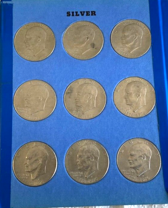 Lot of 27 Coins 1971 to 1977 Eisenhower Silver Dollar Whitman Album No ...