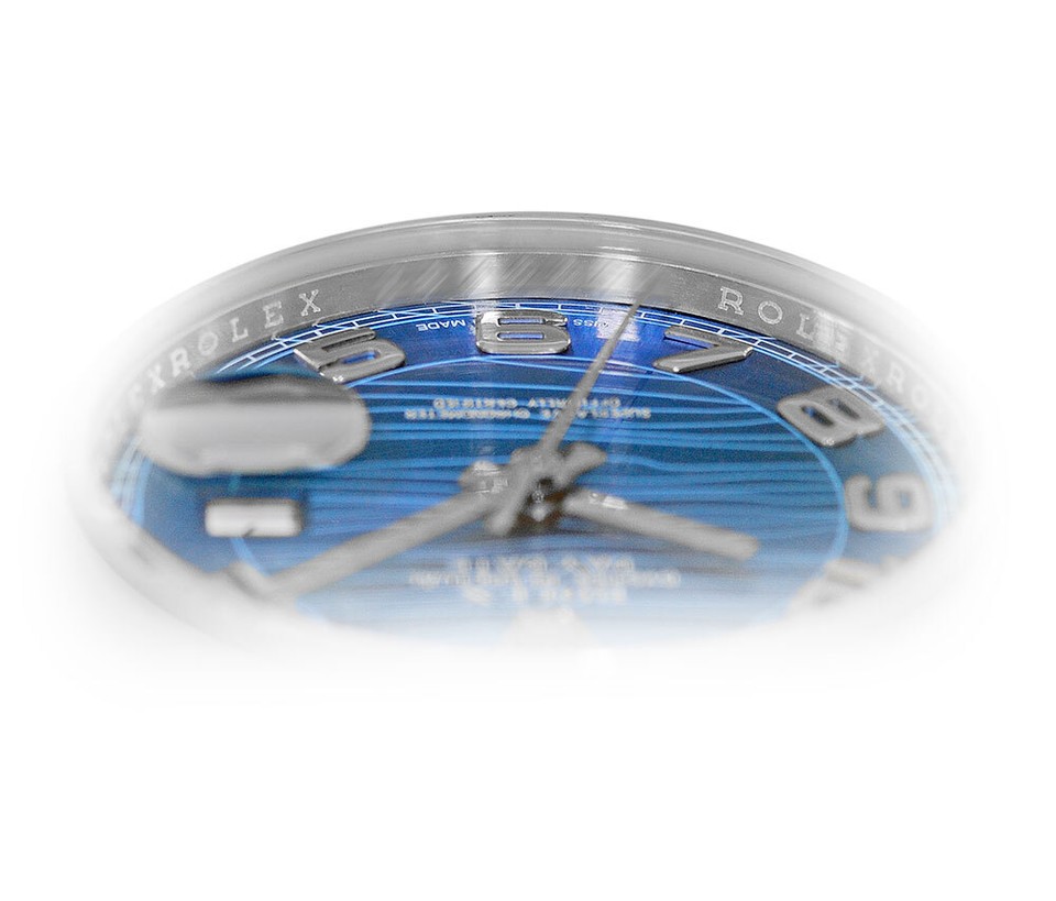 ROLEX Platinum 36mm Day Date President Blue Wave 118206 Box Warranty ...