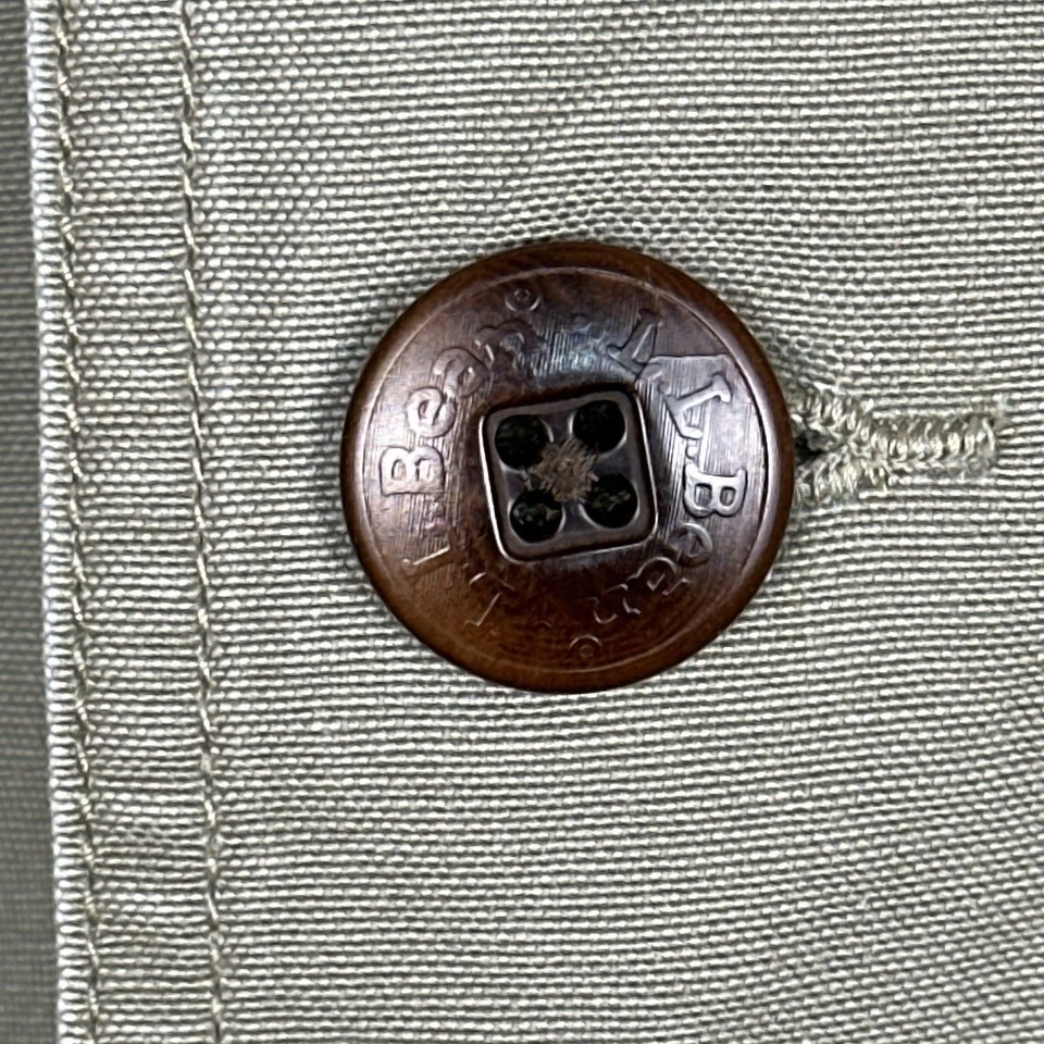 VTG LL Bean Chore Jacket Mens XL Beige Corduroy Collar Cuff Pockets ...