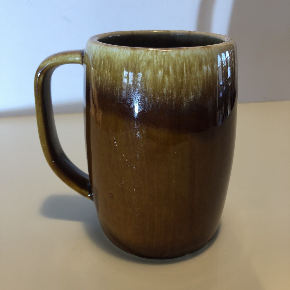 Vintage Hull USA Pottery Brown Drip Glaze 5” Coffee Mug Stein Cup READ ...