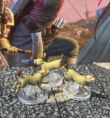 Blink Dog 1E x3 D&D Miniature Dungeons Dragons 50th Anniversary 10 fey ...