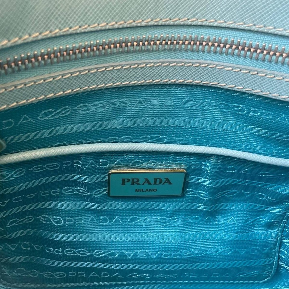 PRADA Saffiano Ladies Handbag BL0837 Anis Blue Light Blue Rare Color | eBay