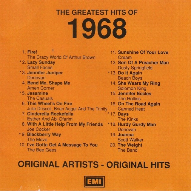Various The Greatest Hits of 1968 CD Highly Rated EBAY SELLER Great ...