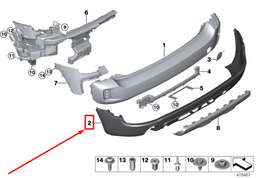 NEW MINI COUNTRYMAN F60 REAR BUMPER LOWER BLACK BAND 51127391202 ...
