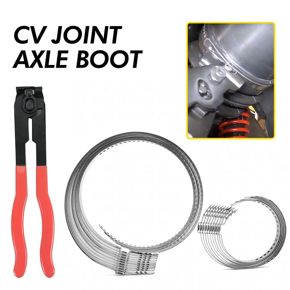 Universal Adjustable Axle CV Joint Boot Crimp Clamps W/ Clamp Pliers ...