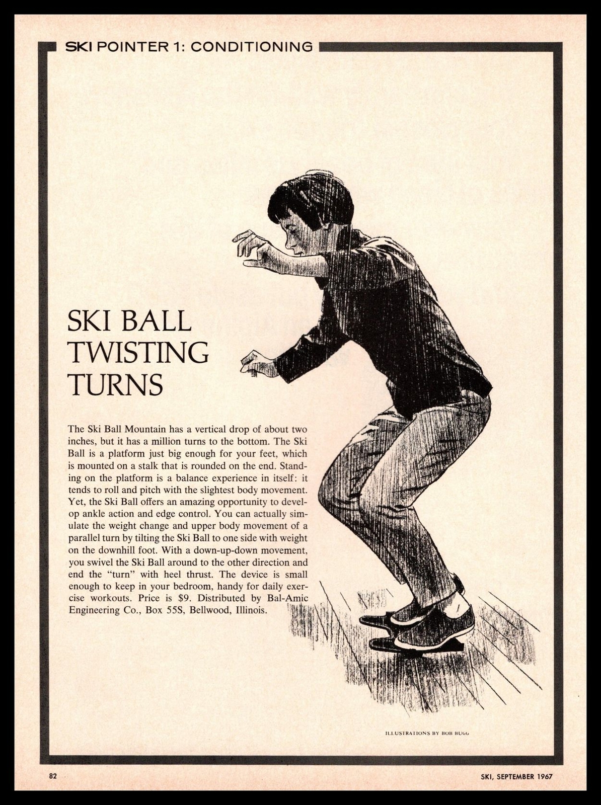 1967 Ski Ball Mountain Bal-Amic Bellwood Illinois Bob Bugg Artist Print ...