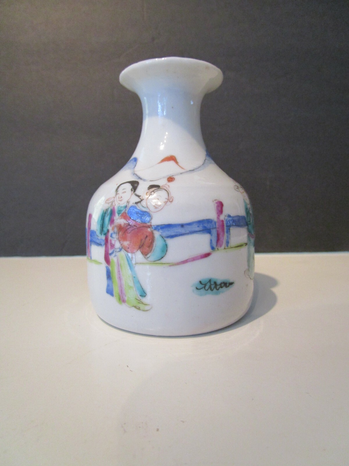 VTG...Asian Porcelain Hand Painted Soy Sauce Sake Container with Spout ...