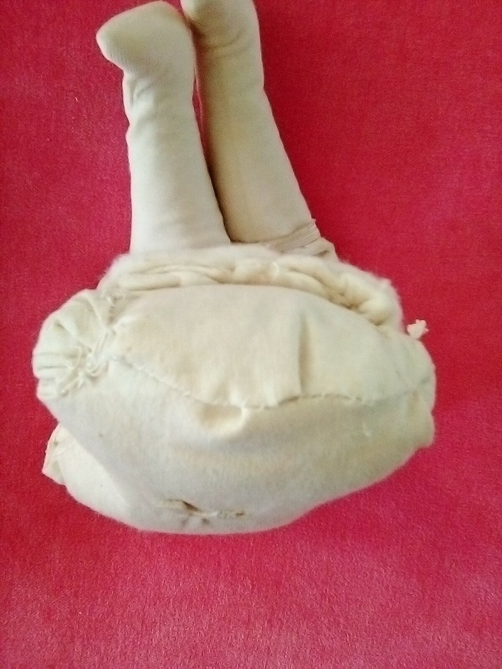 9 1/2" Vintage Made Muslin Doll Body Stockings With Garters China Doll ...