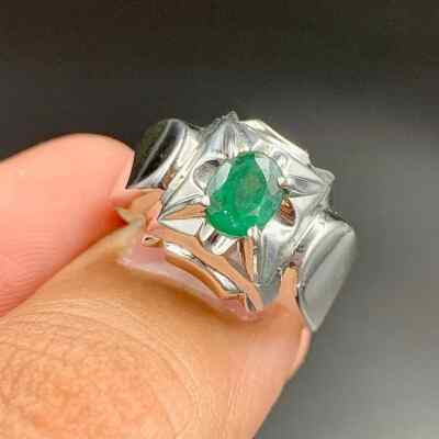 Natural Emerald Ring For Man Mens Emerald Ring Zamurd Ring Green ...