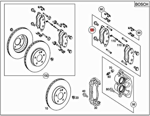 Genuine MERCEDES W639 VITO / MIXTO Box W639 Bus Ts disk brake pad ...