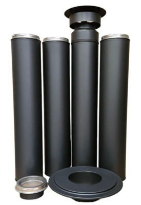 5'' FULLY INSULATED TWISTLOCK STAINLESS STEEL FLUE KIT- BLACK GOZNEY ...