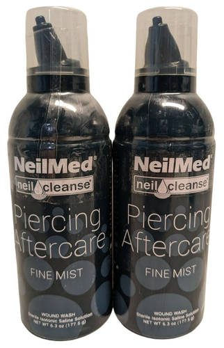 Lot of 2 NeilMed Piercing Aftercare Wound Wash Sterile Saline Solution ...
