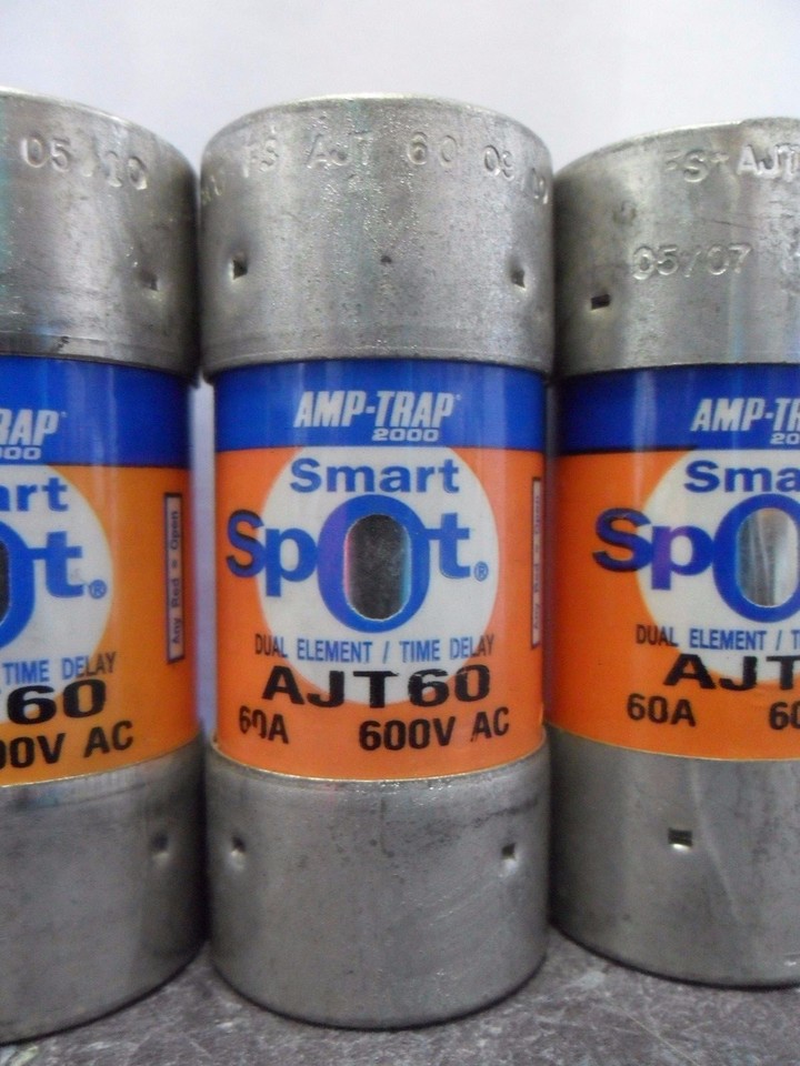 Nice Lot Shawmut Smart Spot AJT60 Amp Fuses LPJ-60SP Class J 600V | eBay