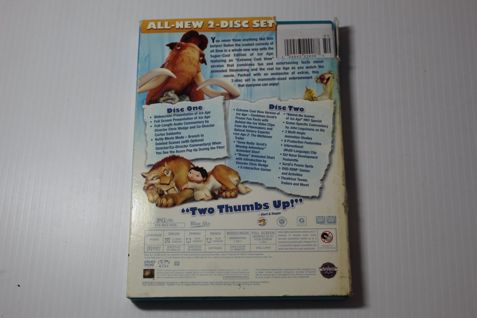 Ice Age DVD 2002 Super-Cool Edition 2-Disc Set Animated Family Chris ...