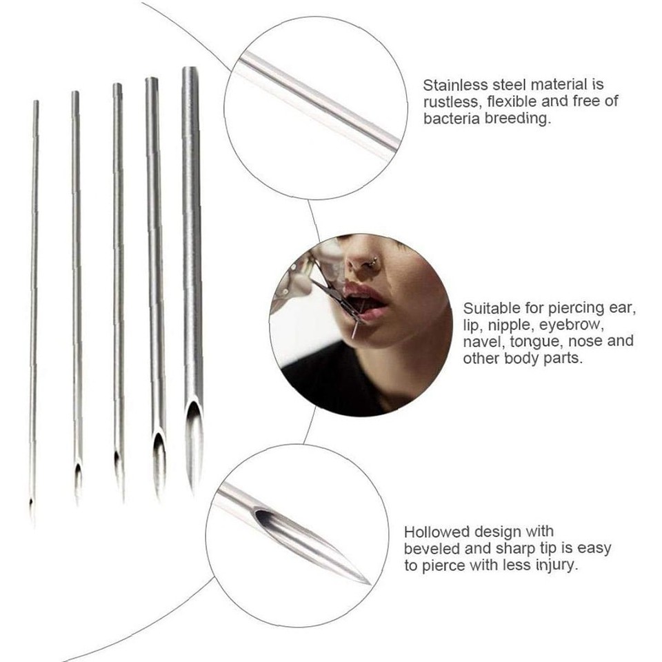Piercing Needles Mixed Sizes 12G 14G 16G 18G And 20G Disposable Body ...