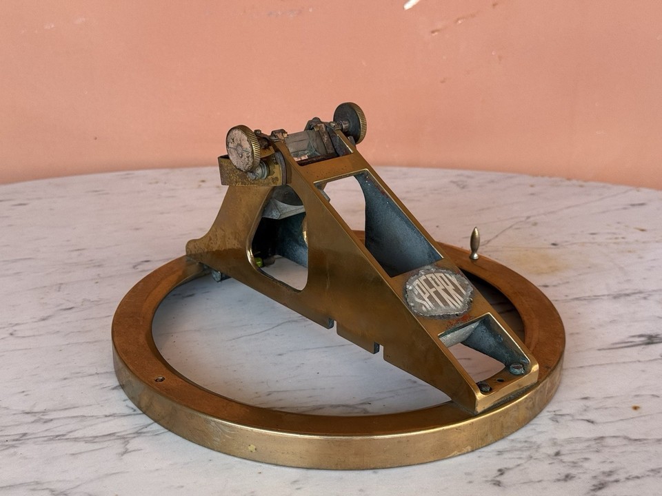 Antique Ships Compass Bronze AZIMUTH CIRCLE SPERRY GYROSCOPE Co. Prism ...