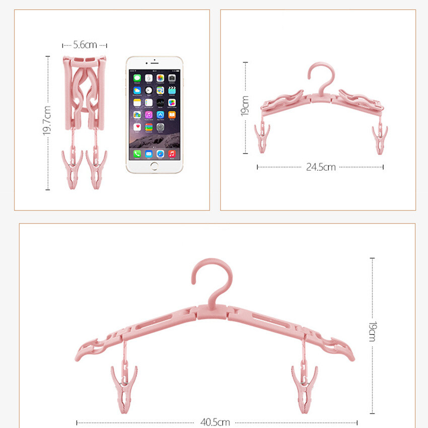 1X Portable Clothes Hanger Foldable Drying Rack Travel Clothes Hanger ...