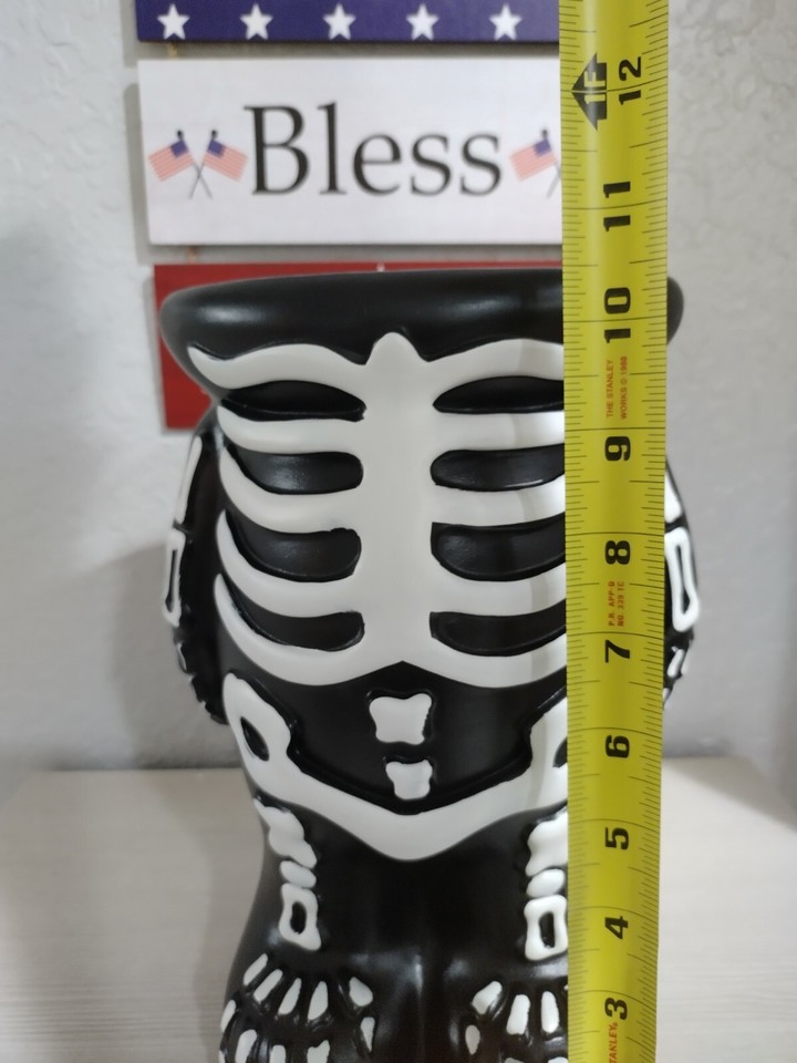 11" Blow Mold Skeleton Pumpkin Stand Halloween Skull NEW | eBay
