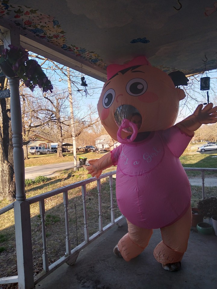 Inflatable Gender Reveal Baby Girl Costume adult cosplay gender shower ...